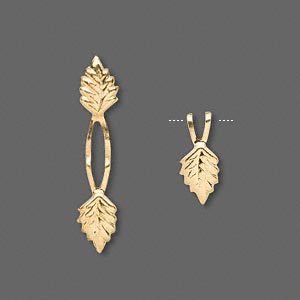 Plated Fold-over Bail, Y-style Leaf Design